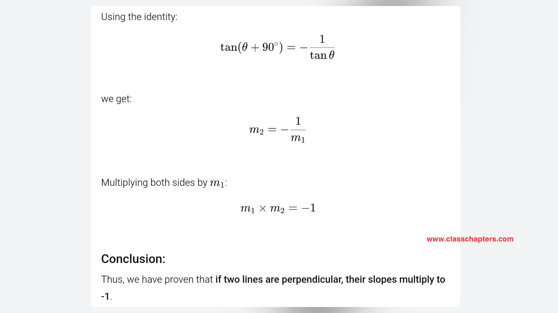 Slope of Perpendicular Lines - Understanding the concept grade 10 ...