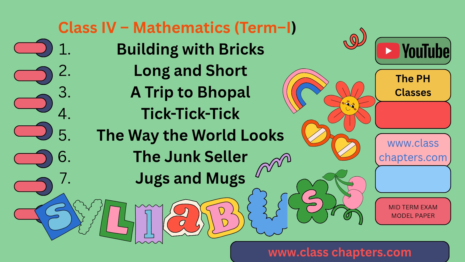 DOE Mid Term Exam Syllabus & Date Sheet 2025–26 - class chapters